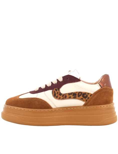 JANET & JANET donna sneakers J-432 COGNAC/WHITE/WINE